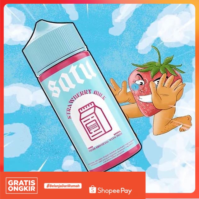 Jual Liquid Vape Satu Strawberry Milk 100ml - 3mg 6mg | Shopee Indonesia