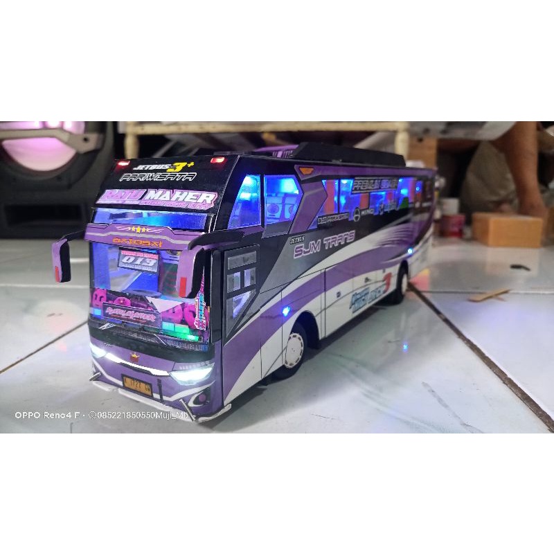 Jual Miniatur Bis SJM Trans RATU MAHER bisa oleng & belok full lampu ...