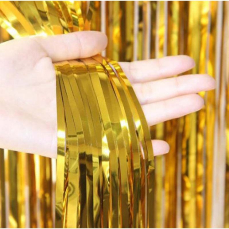 Jual Tirai rumbai backdrop foil tirai foil tirai foil curtain tirai ...