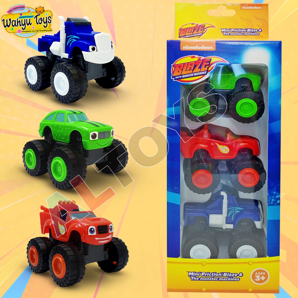 Jual MAINAN MOBIL BLAZE AND MONSTER MACHINES SET FOUR WHEEL BIG FOOT ...