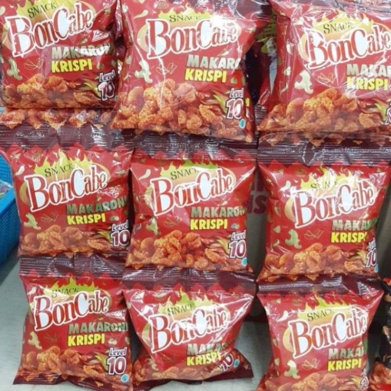 Jual BonCabe Snack Makaroni Krispi Level 10 Kemasan Renceng 30 Gram isi ...