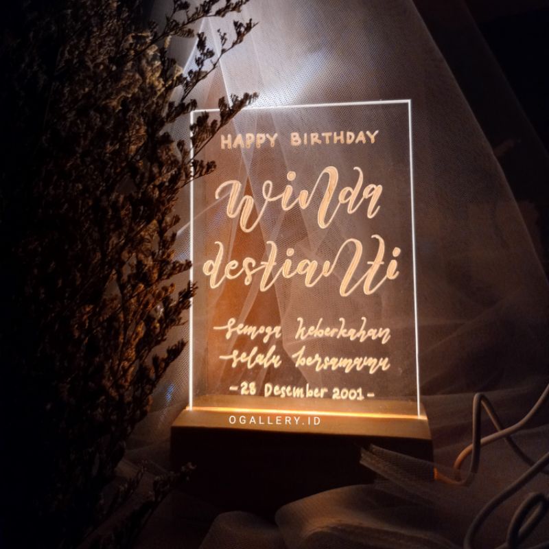 Jual Acrylic LED (15 x 20 cm) | Shopee Indonesia