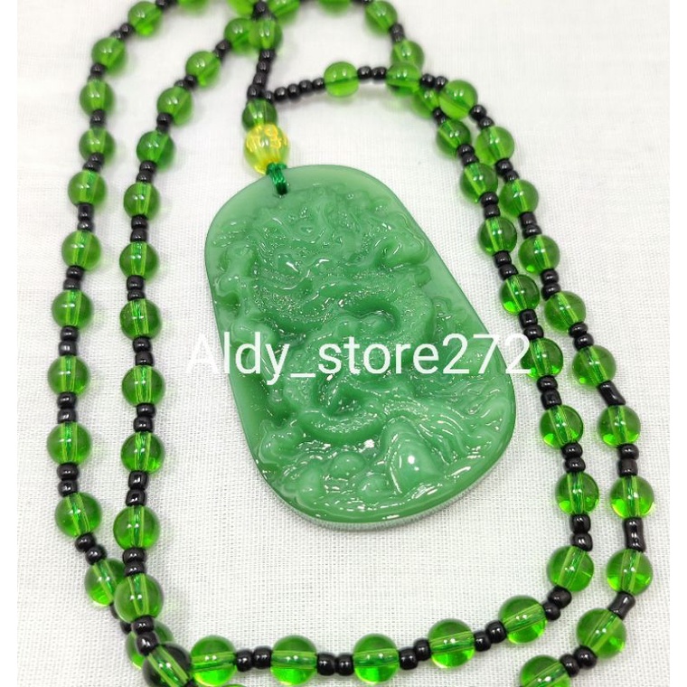 Jual LIONTIN KALUNG BATU GIOK UKIR NAGA ASLI NATURAL SIAP PAKAI ...