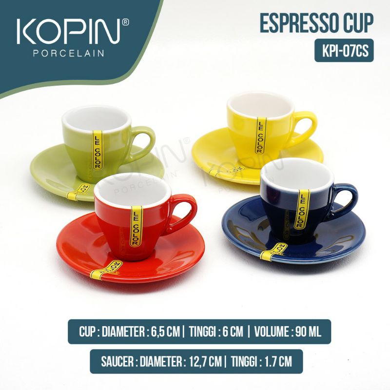 Jual 6pcs Cangkir Shot Espresso 90ml (set isi 6pcs) KOPIN/ Art Latte Cup Saucer Two Tone ...