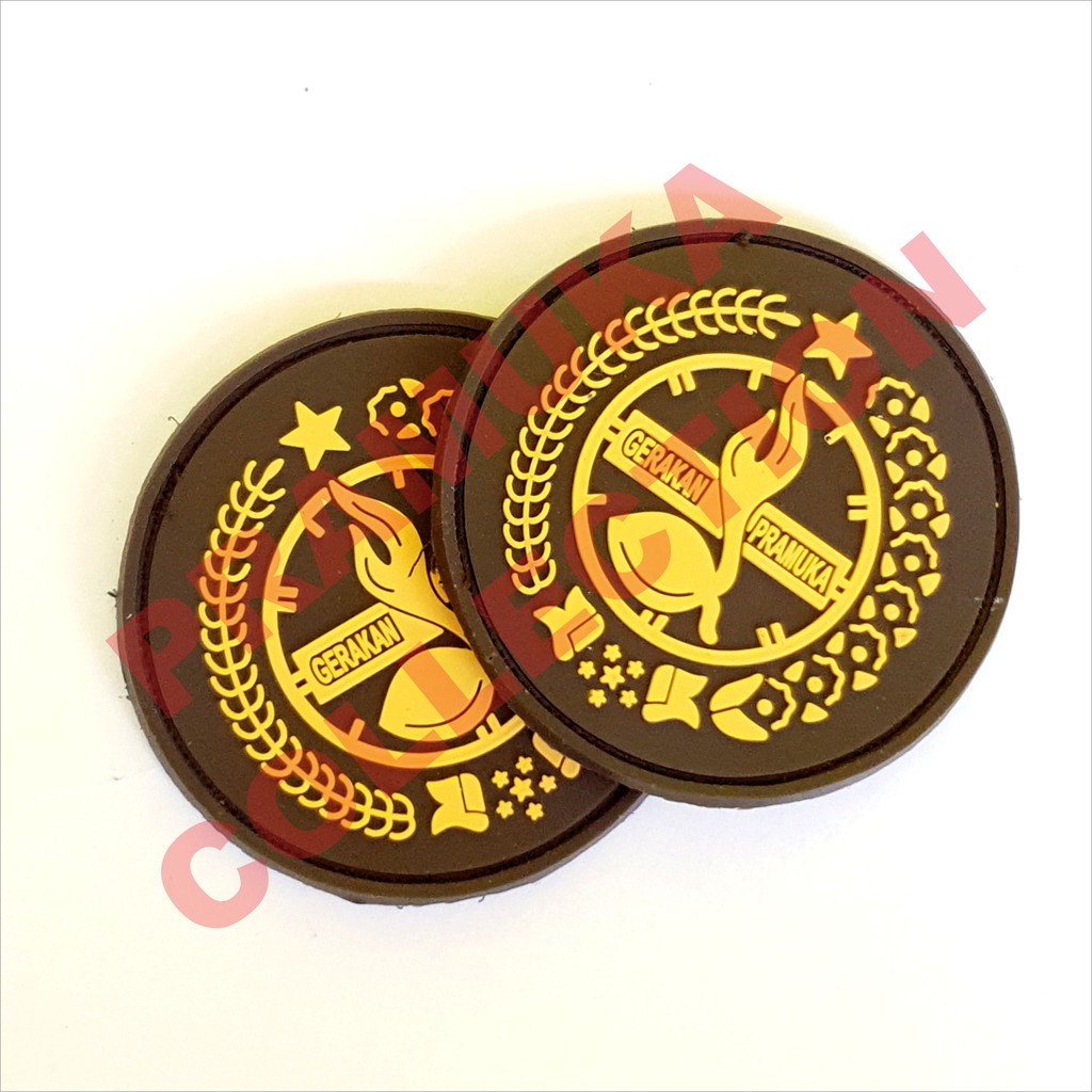 Jual logo patch rubber PRAMUKA TUNAS tempelan emblem karet velcro ...