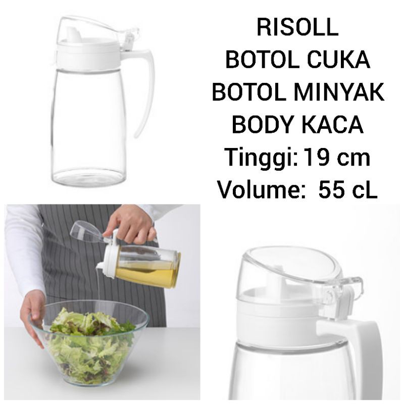 Jual RISOLL Botol cuka, Botol minyak, Body kaca, 55cL | Shopee Indonesia