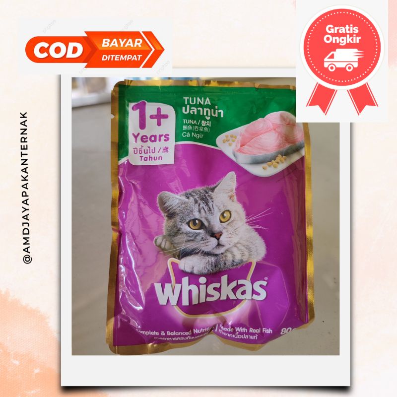 Jual Whiskas Makanan Kucing Basah Rasa Tuna 80 gr | Shopee Indonesia