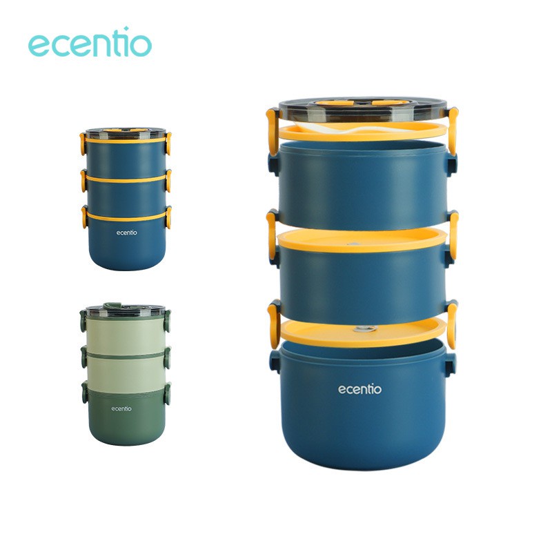 Jual ecentio Kotak Makan set/lunch box setRantang susun 2/3 lapisan ...