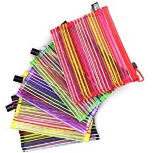 Jual Map Jaring Pelangi Zipper Pocket file Mesh ukuran F4 Folio ...