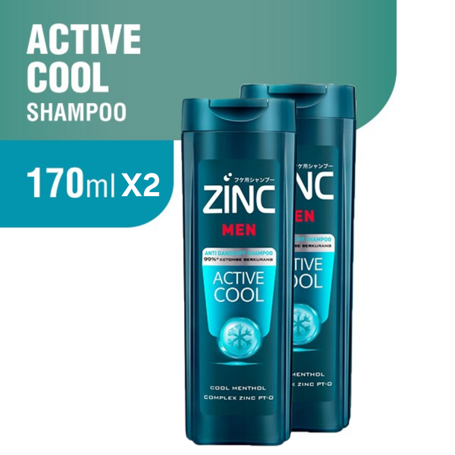 Jual Zinc Men Shampoo Active Cool Botol 2 x 170 mL | Shopee Indonesia