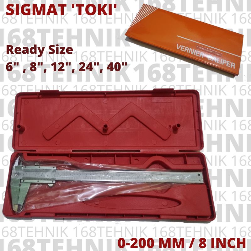 Jual SIKMAT MANUAL TOKI 8 INCH 200mm / JANGKA SORONG / VERNIER CALIPER 8" | Shopee Indonesia