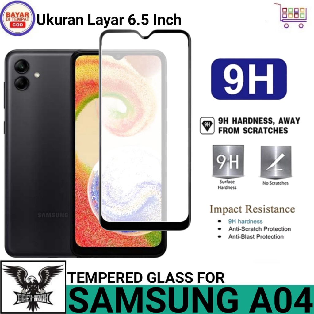 Jual Promo Tempered Glass SAMSUNG GALAXY A04 A04E Anti Gores Kaca List Hitam Premium Anti Bekas ...