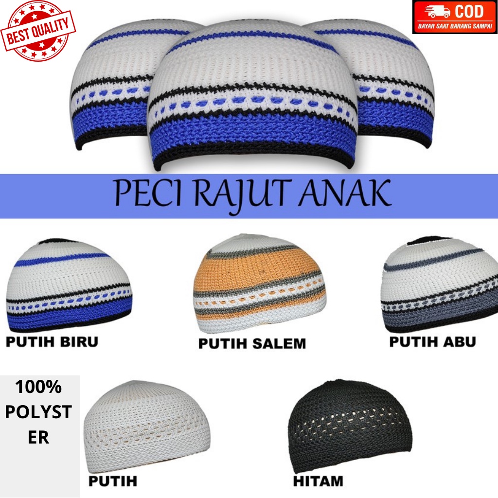 Jual Peci Rajut Anak / Kopiah Rajut Anak / Peci Rajut Muslim / Peci ...