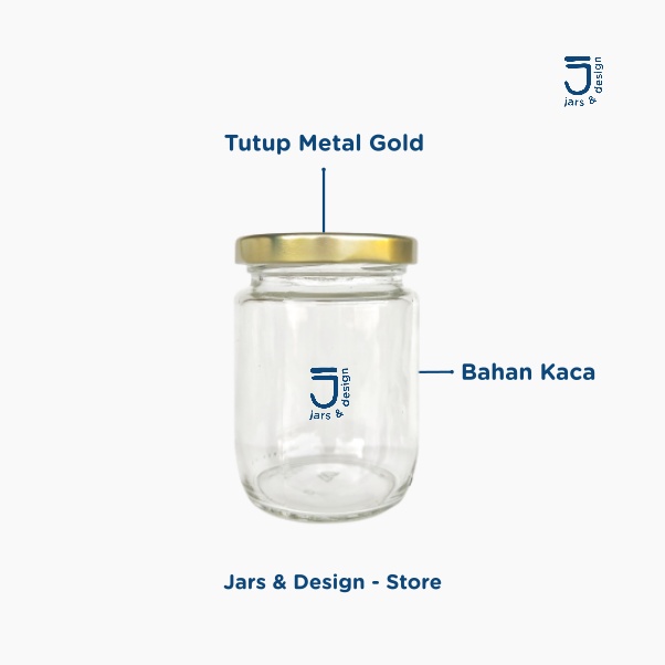 Jual JR01 - Jar Kaca Bulat 250ml Tutup Emas / Putih / Hitam | Shopee ...