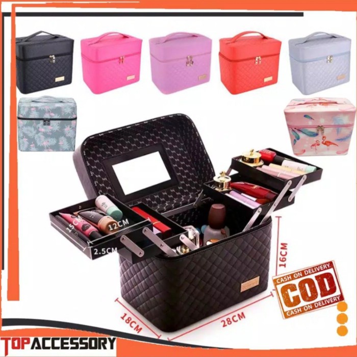Jual Kotak Makeup/Box Makeup/Beauty Case/Tempat Kosmetik. 018 | Shopee ...