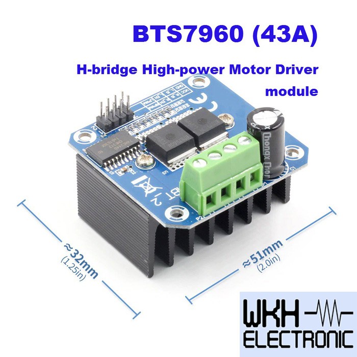 Jual Motor Driver BTS7960 BTS7960B 43A High Current Modul | Shopee ...