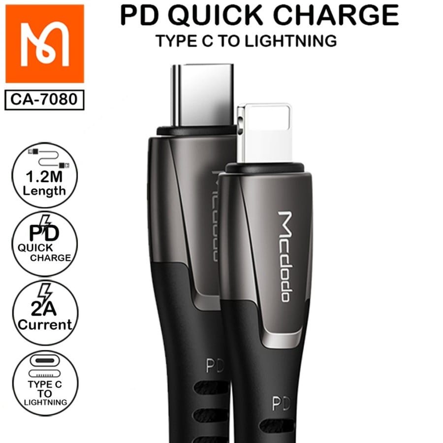 Jual Mcdodo CA7080 Kabel Data PD Type C to Lightning Fast Charger 18W 120cm | Shopee Indonesia