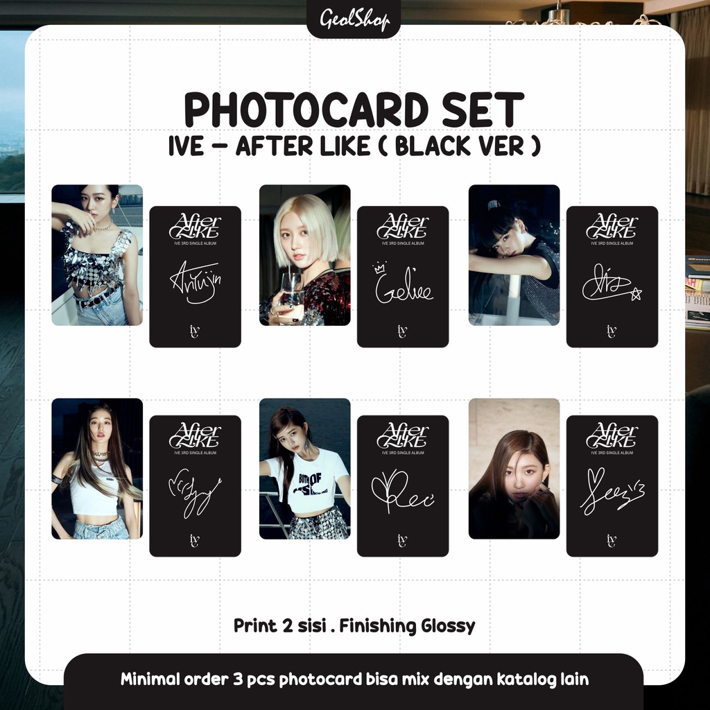 Jual PHOTOCARD SET UNOFFICIAL | IVE - AFTER LIKE | Shopee Indonesia