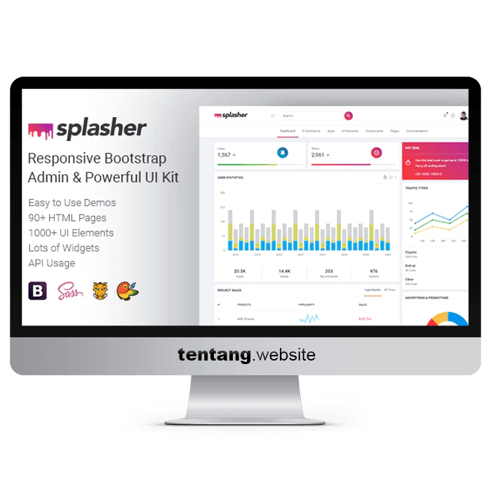 Jual Splasher Responsive Bootstrap Admin Powerful UI Kit | Shopee Indonesia