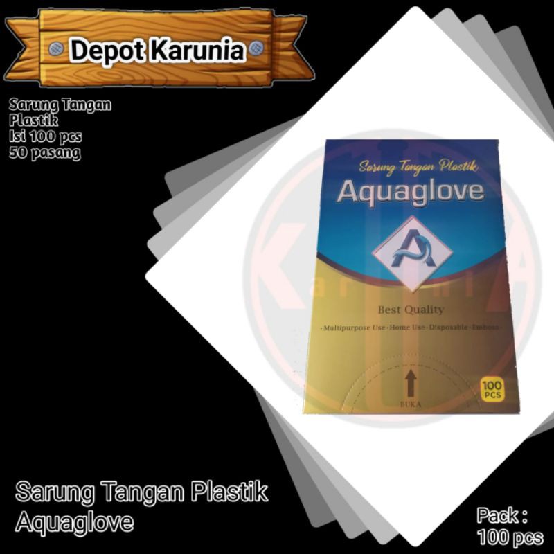 Jual Sarung Tangan Plastik Aquaglove isi 100 pcs | Shopee Indonesia