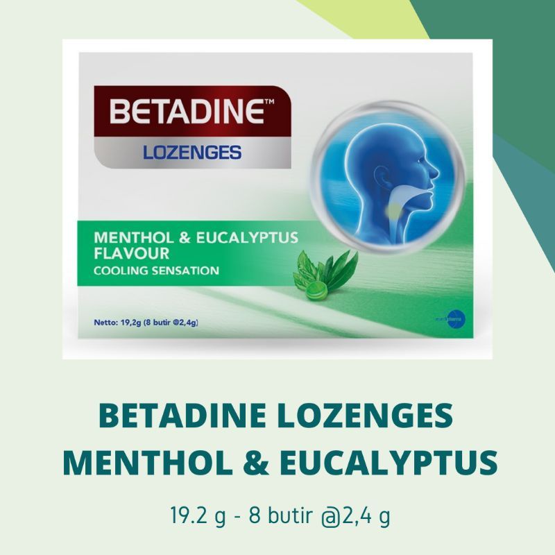 Jual Betadine Lozenges Menthol & Eucalyptus Flavour isi 8 butir ...