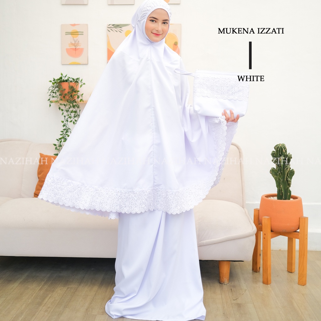 Jual Mukena Katun Bordir Mukena Terbaru umroh Izzati | Shopee Indonesia