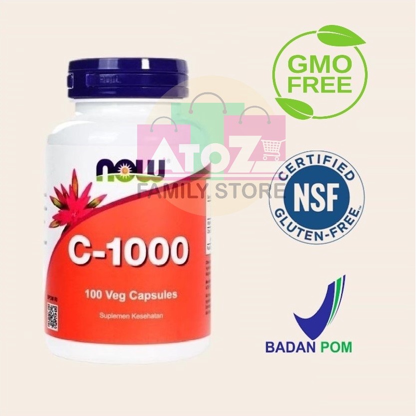Jual Now Foods, Vitamin C-1000, 100 Veg Capsules | Shopee Indonesia