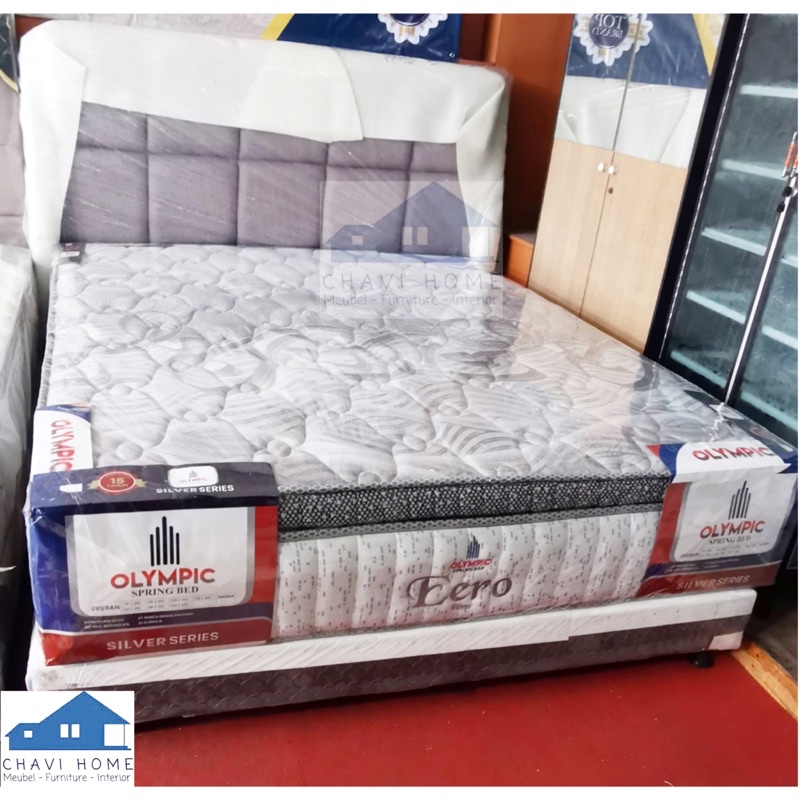 Jual Set springbed olympic silver eero spring bed kasur lengkap dengan divan dan sandaran uk 160 ...
