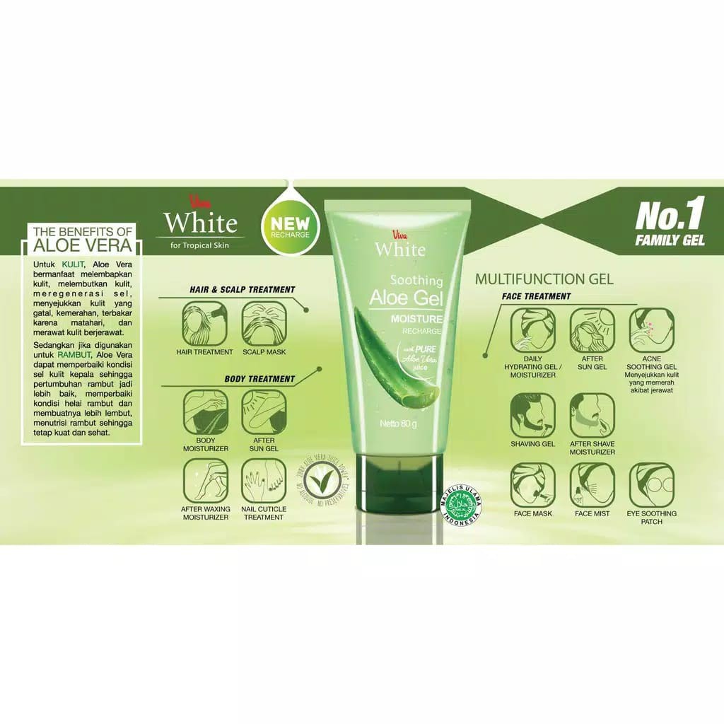 Jual Viva White Soothing Aloe Gel (ALCOHOL FREE & PH BALANCED) | Shopee ...