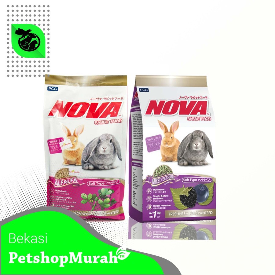 Jual Makanan Kelinci NOVA Rabbit Food Pelet Kelinci Fresh Pack 1kg ...