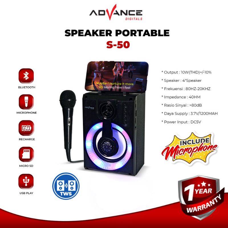 Jual SPEAKER BLUETOOTH ADVANCE S-50 Free MIC Salon aktif portable ... Jual SPEAKER BLUETOOTH ADVANCE S-50 Free MIC Salon aktif portable ...