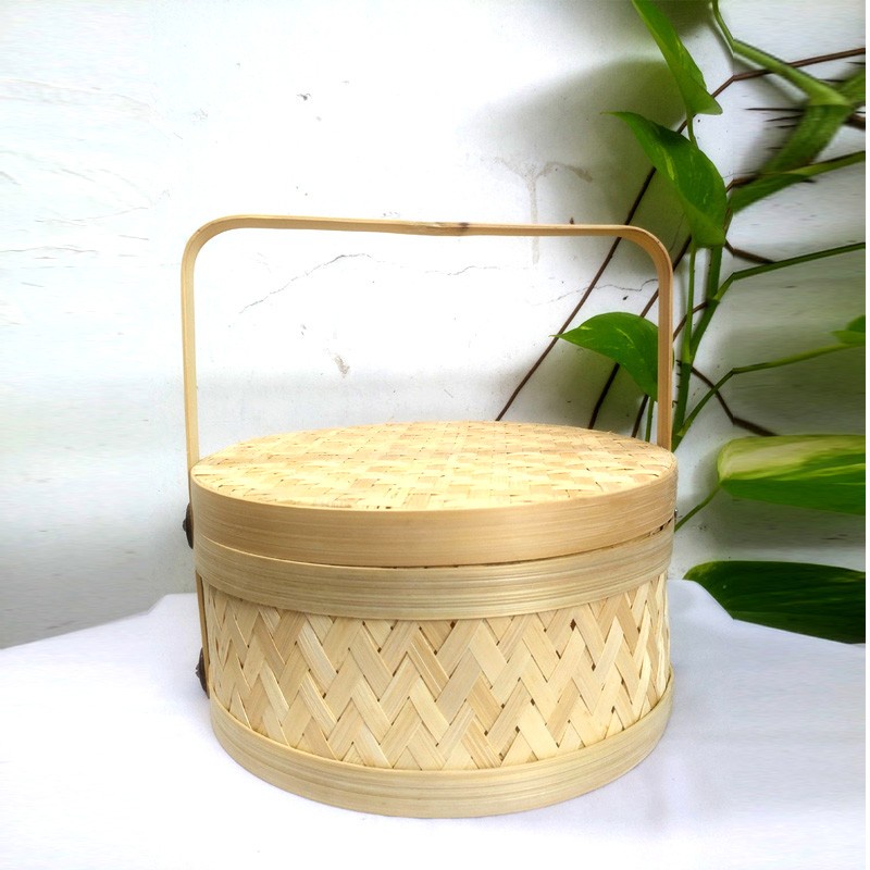 Jual Hampers bambu/keranjang bambu/besek kue/rantang anyaman bambu | Shopee Indonesia