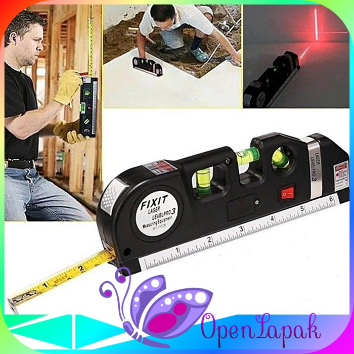 Jual Alat Ukur Meter Sinar Laser Penggaris Metrik Horizontal Vertical ...