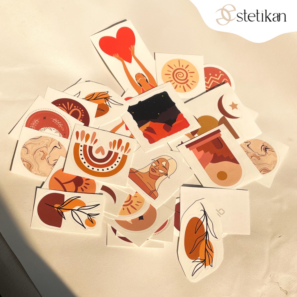 Jual Sticker aesthetic | Sticker vinyl laminating doff tahan air dan ...