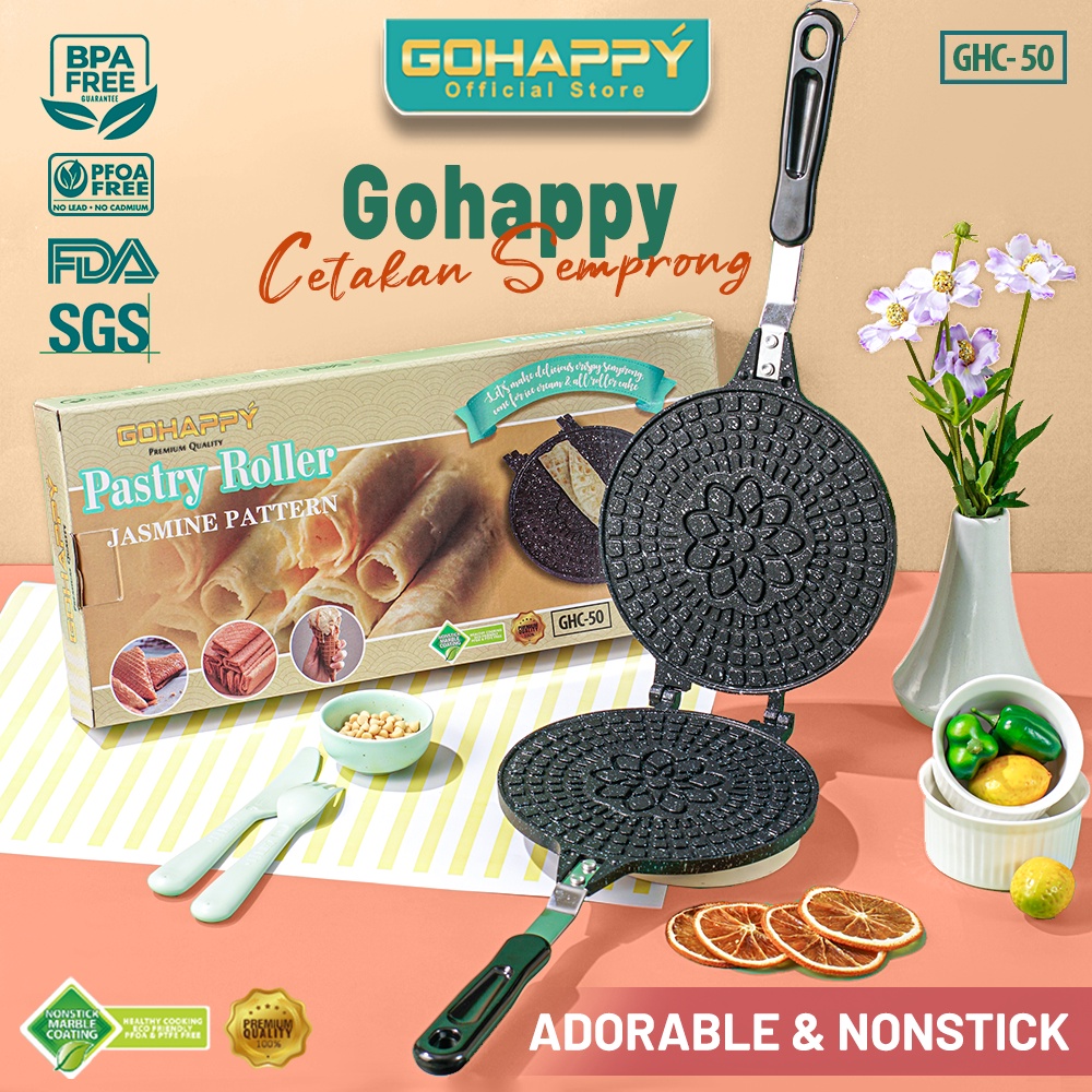 Jual cetakan Semprong egg roll TEBAL Original GOHAPPY jepit/semprong ...