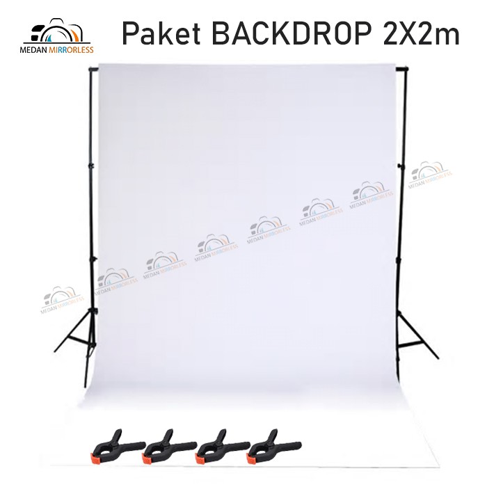 Jual Paket Background / Backdrop Studio Photo 2x2M WHITE Screen - Foto ...