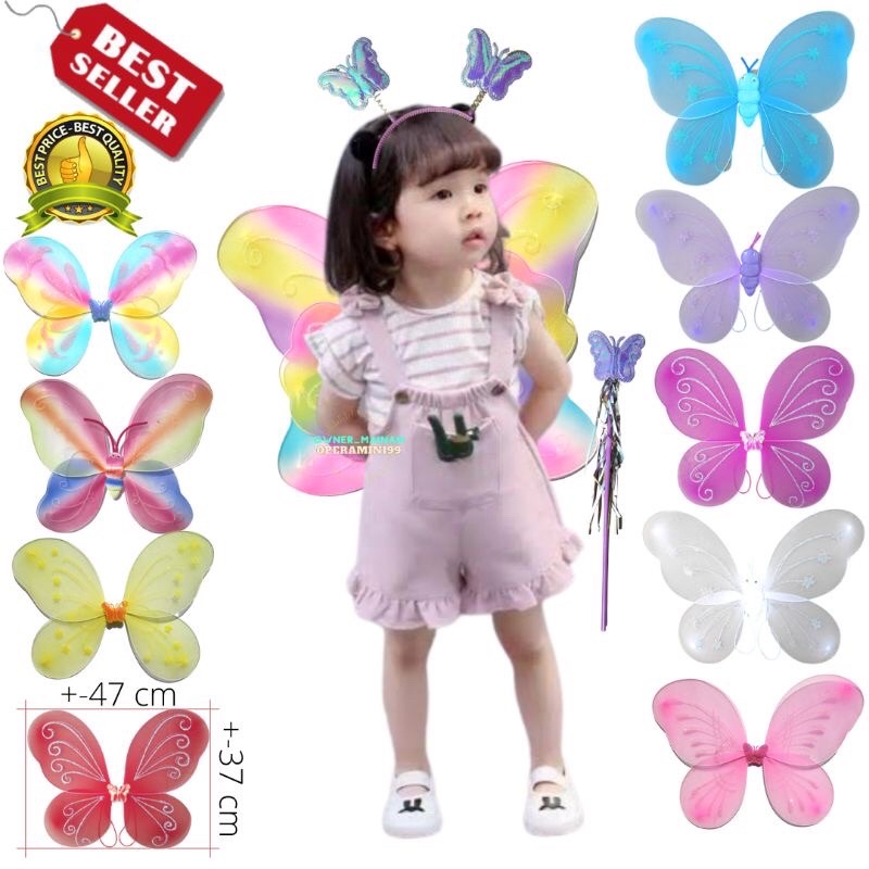 Jual [BISA COD ] - SAYAP ANAK PERI viral KUPU BANDO TONGKAT peri 3 ...