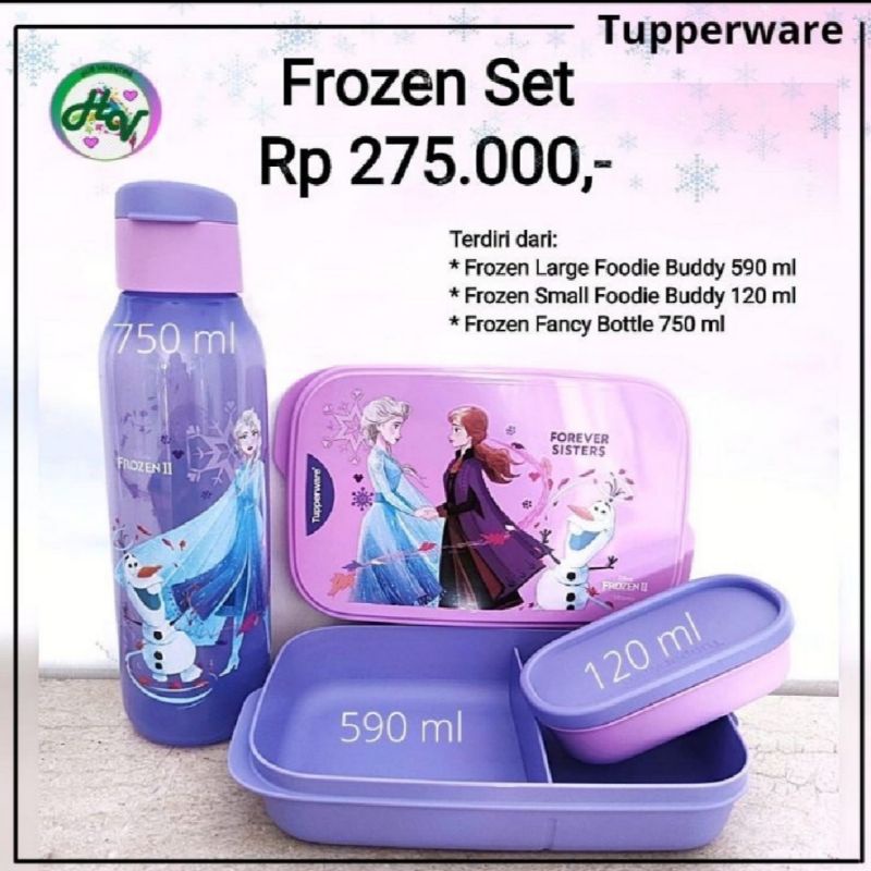 Jual Tempat makan anak frozen set tupperware | Shopee Indonesia