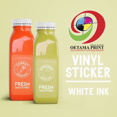 Jual Sticker vinyl/transparan custom cetak tinta CMYK, CMYK +white ink ...