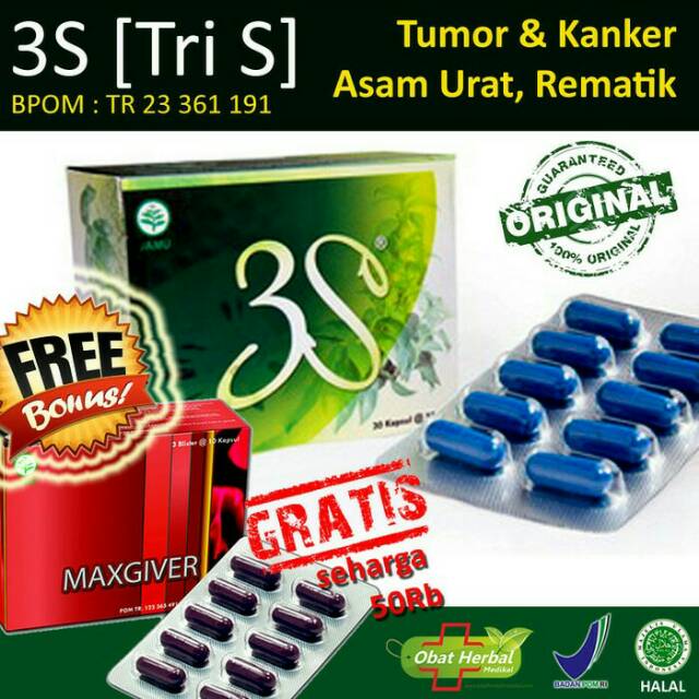 Jual obat herbal reumtik - 3S isi 30 kapsul | Shopee Indonesia