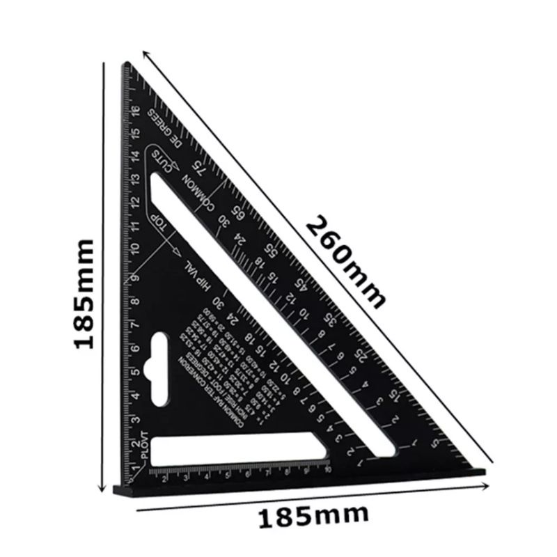 Jual Penggaris Segitiga Siku Sudut Mistar Triangle Ruler Aluminum ...