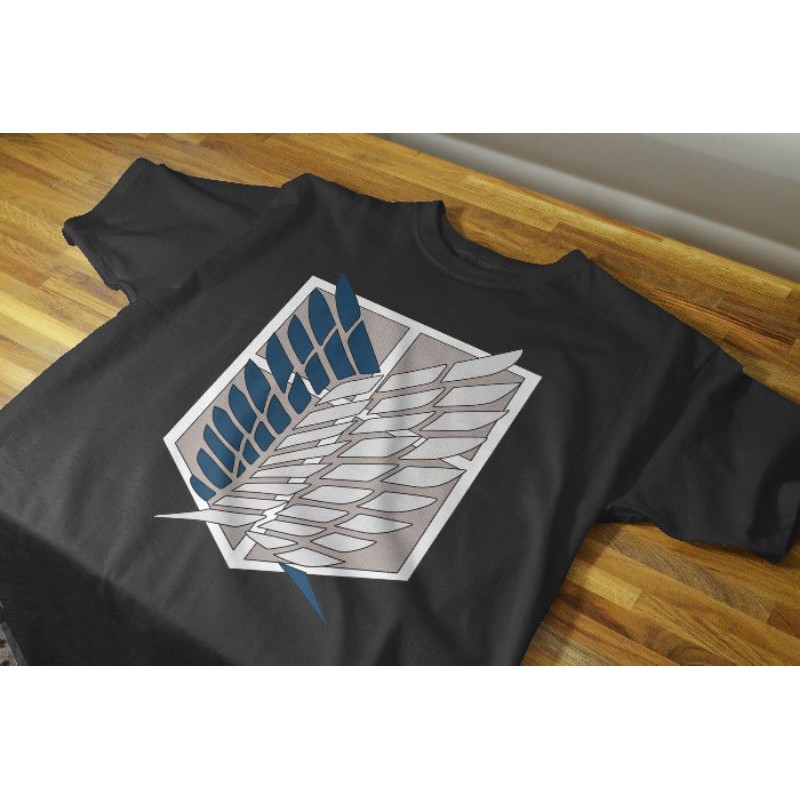 Jual Kaos Anime Aot Attack On Titan Logo Wings Of Freedom Warna Hitam ...