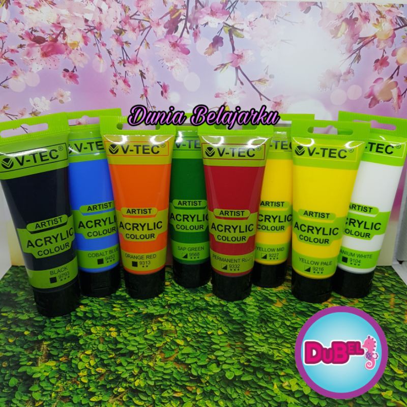 Jual Cat Akrilik Vtec 75ml / Cat Acrylic / Cat Lukis | Shopee Indonesia