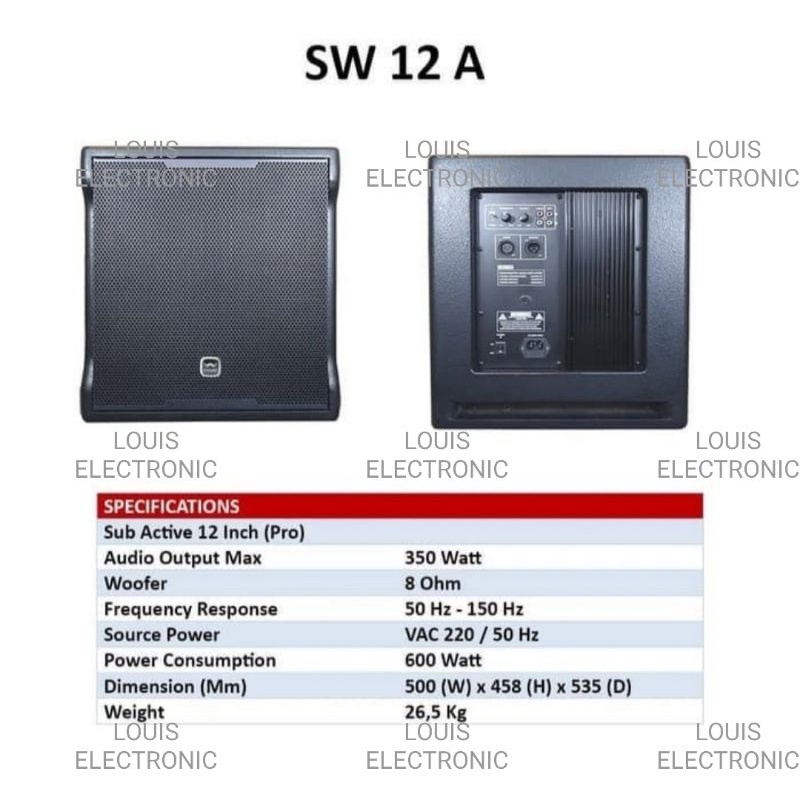 Jual Subwoofer Aktif WISDOM SW 12A SW12 A SW 12 A SW12A 12 Inch ...