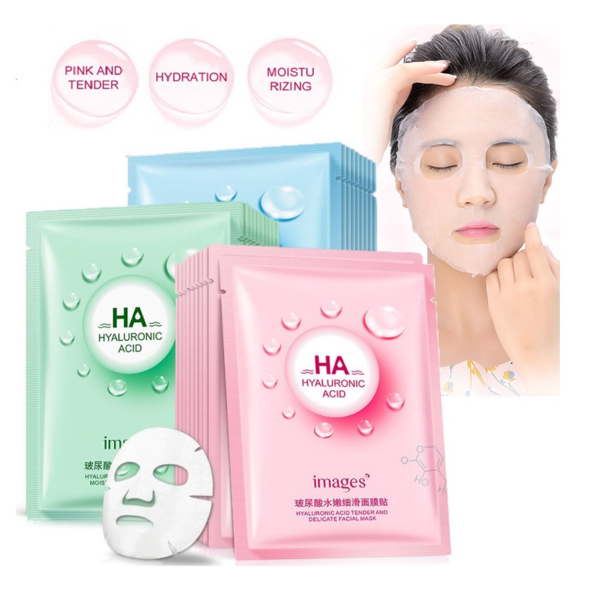 Jual WBS Images HA Hyaluronic Acid Facial Sheet Mask Masker Images Asam ...