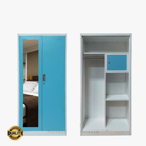 Jual Lemari Baju Besi - Lemari Pakaian Besi Sliding / 2 Pintu / 3 Pintu | Shopee Indonesia