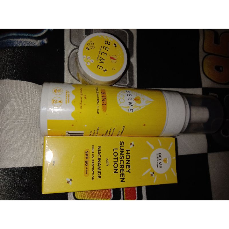 Jual Paket Beeme ( Honey Sunscreen Lotion + Beeme Natural Soap + Beeme ...
