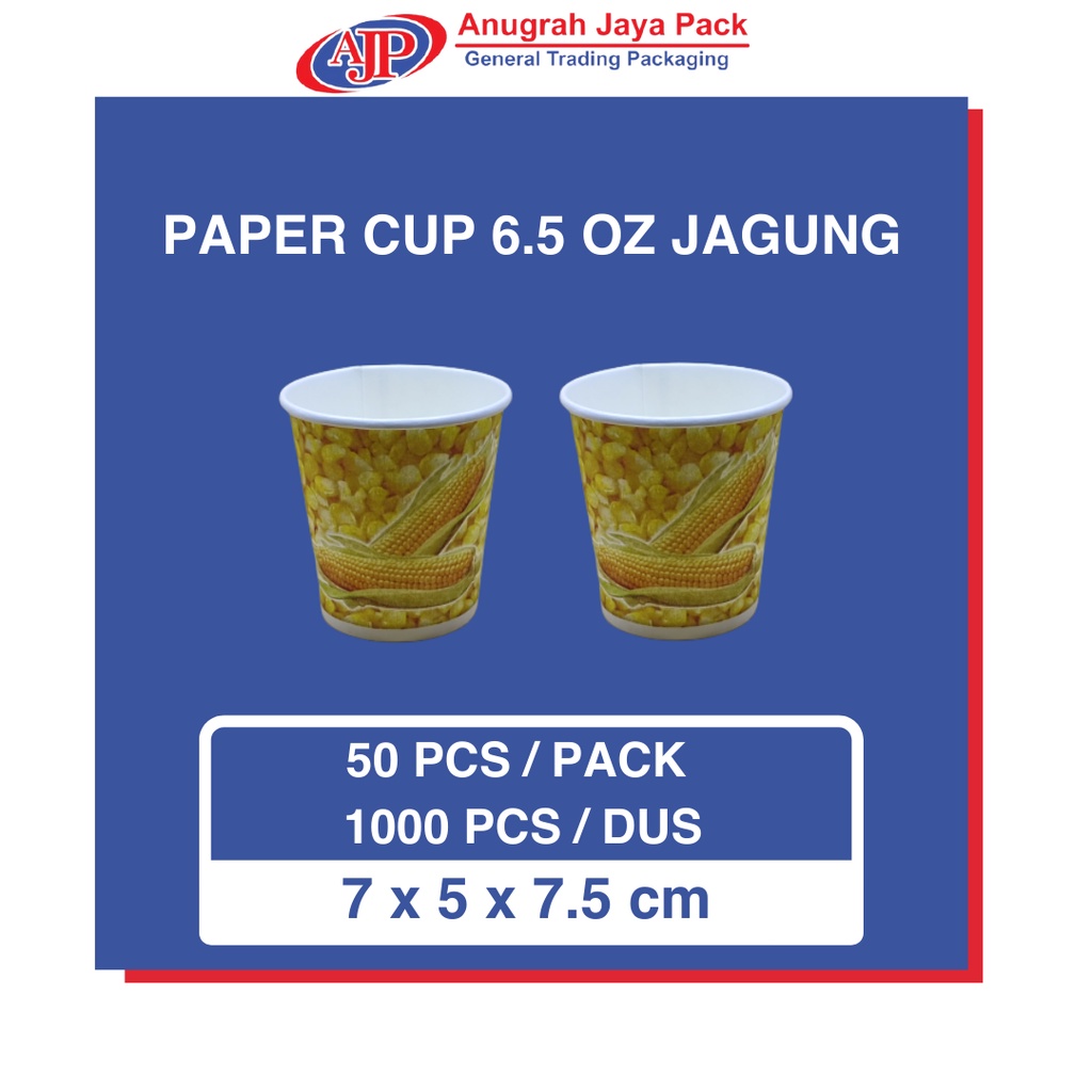 Jual Paper Cup 6,5 Oz Jagung / Gelas Kertas Minuman Panas 6,5 0z Jagung ...