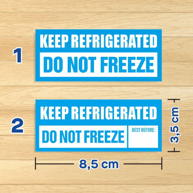 Jual Stiker Food Label Keep Refrigerated Do Not Freeze Sticker 8,5 x 3 ...