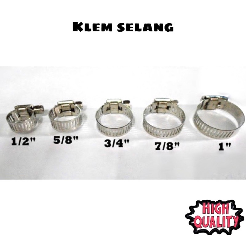 Jual Klem selang SS berbagai ukuran 1/2” 5/8” 3/4” 7/8” 1” stainless ...